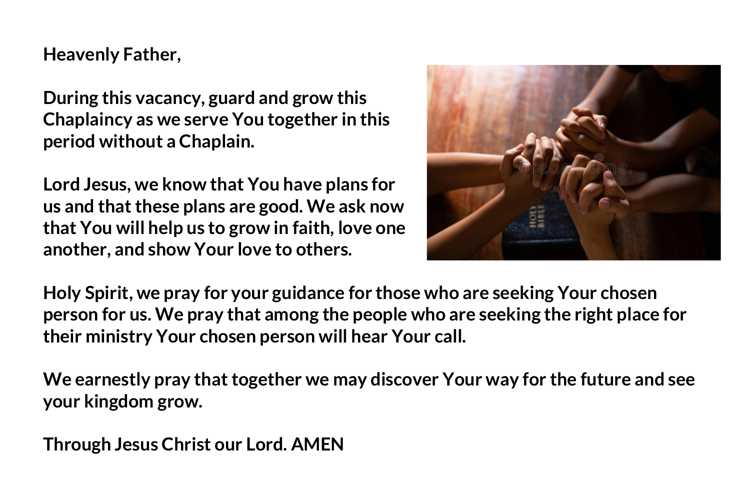 Prayers during the vacancy - Chaplaincy of Aquitaine